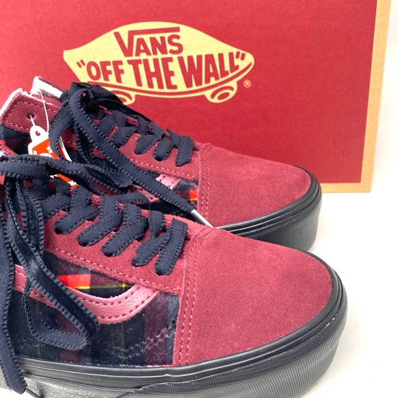 Vans | Shoes | Vans Old Skool Platform Shoes Red Black Suede Women Size ...